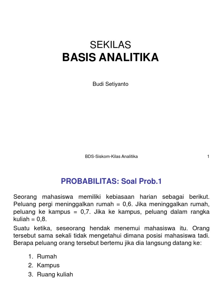 Analisis Probabilitas dan Isyarat | PDF