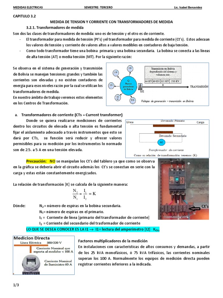 ENSAYO 4 Transformadores de Medida | PDF | Transformador | Corriente eléctrica