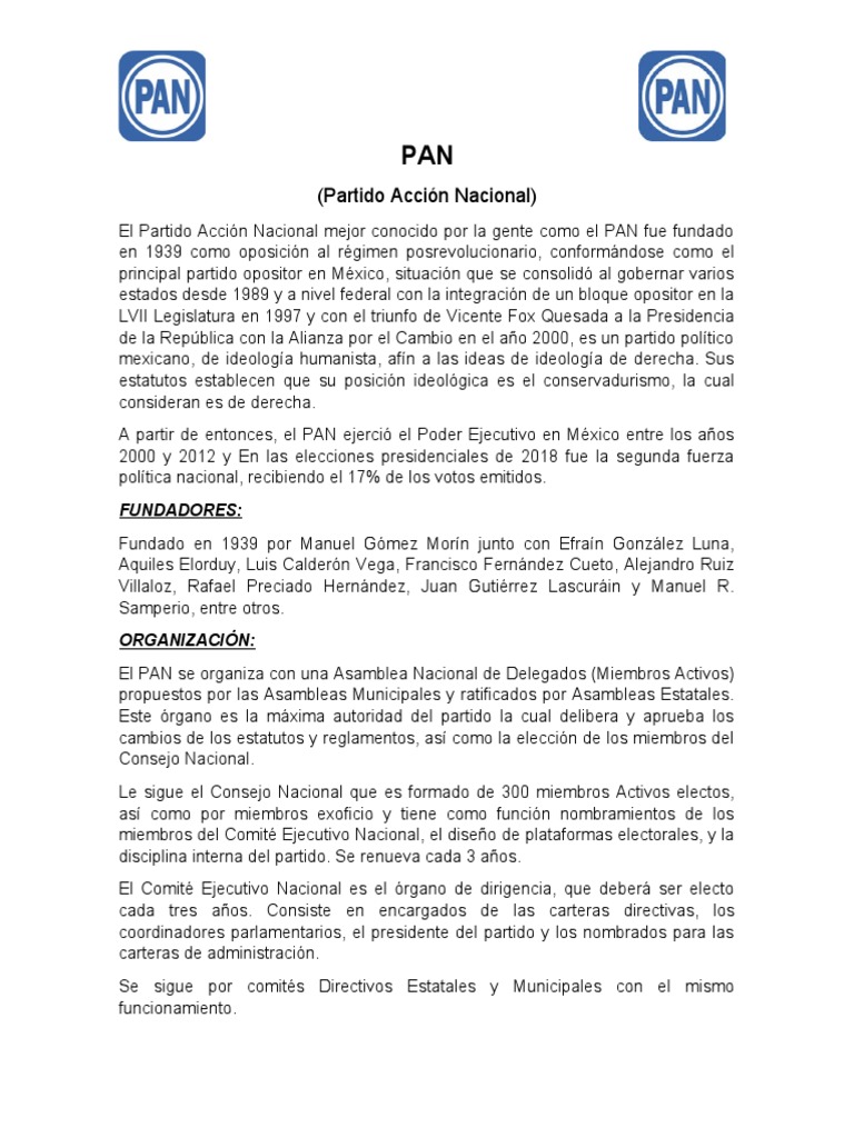 (Partido Acción Nacional) : Fundadores | PDF | Eventos políticos ...