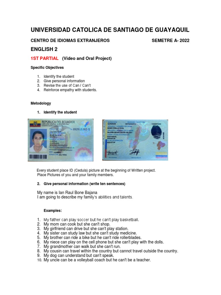 IAN BONE English 2. Tutorial - A 2022 | PDF