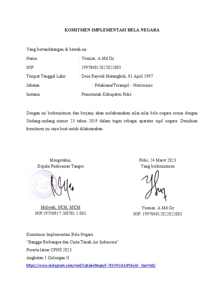 Fix Tugas Individu 2 Komitmen Implementasi Bela Negara | PDF