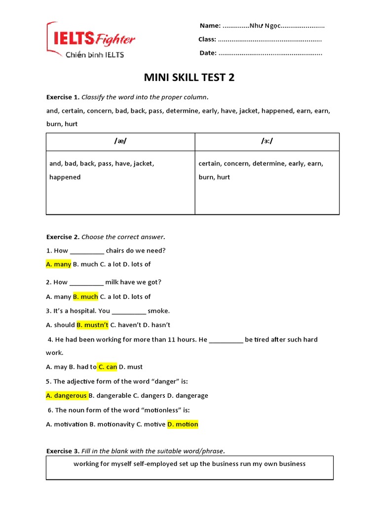 Mini Skill Test 2 | PDF