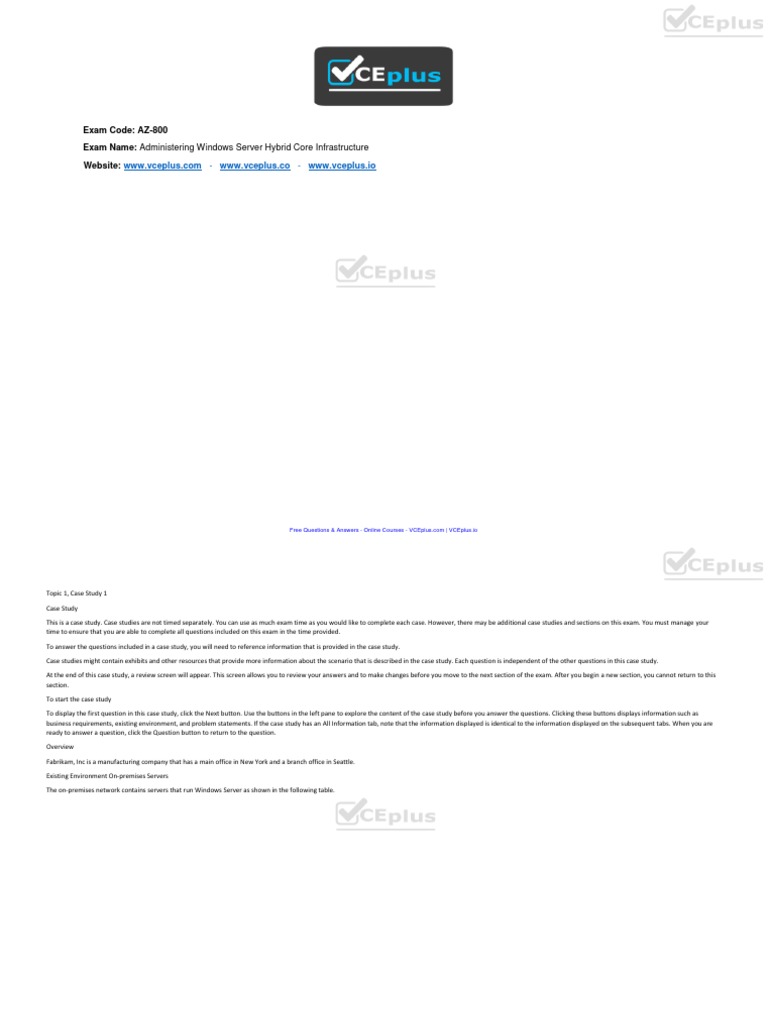 Microsoft - Pre .AZ-800.by .VCEplus.54q-DEMO PDF | Download Free PDF ...