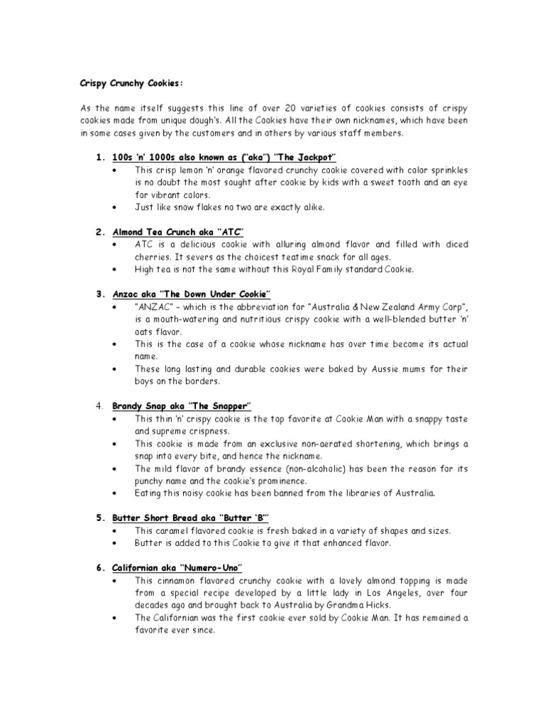 CookieMan Introduction - Cookies | PDF | Foods | Cuisine