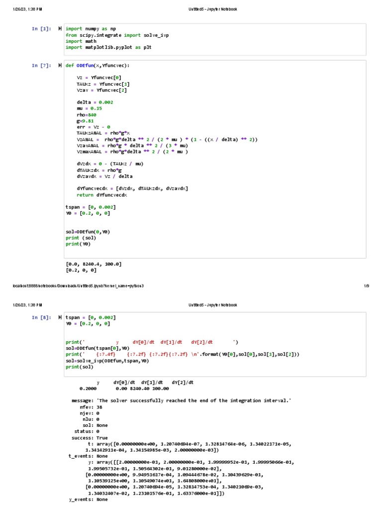 Falling Film - Jupyter Notebook | PDF