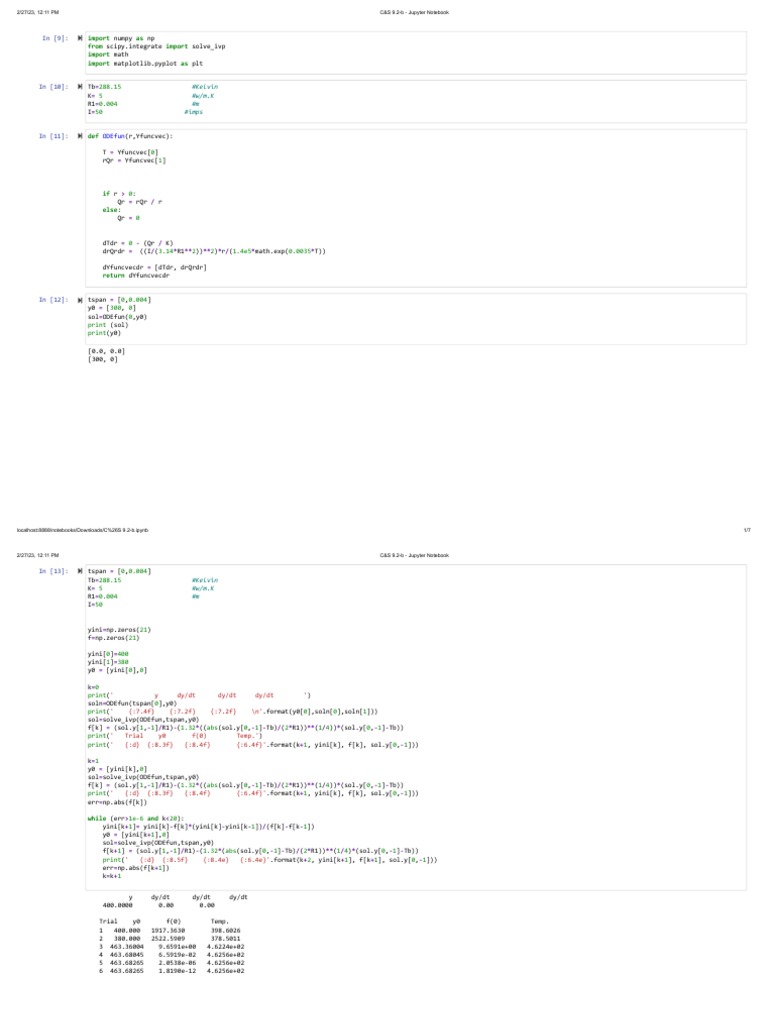Heat Transfer ODE Analysis in Python | PDF