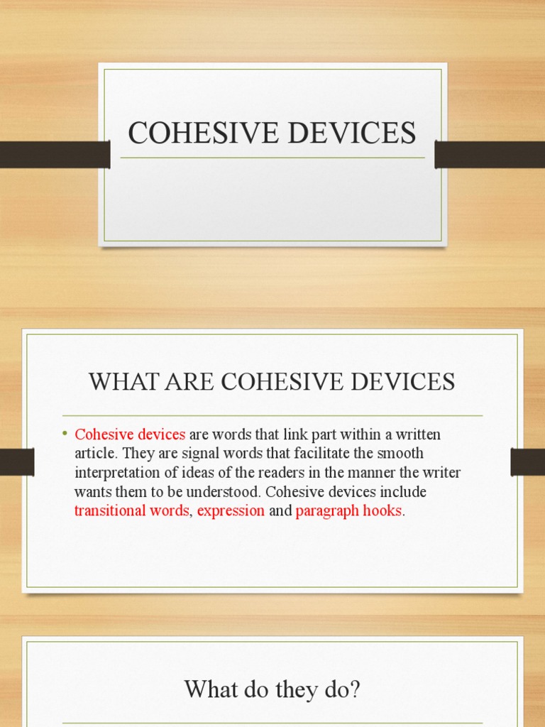 Cohesive Devices | PDF
