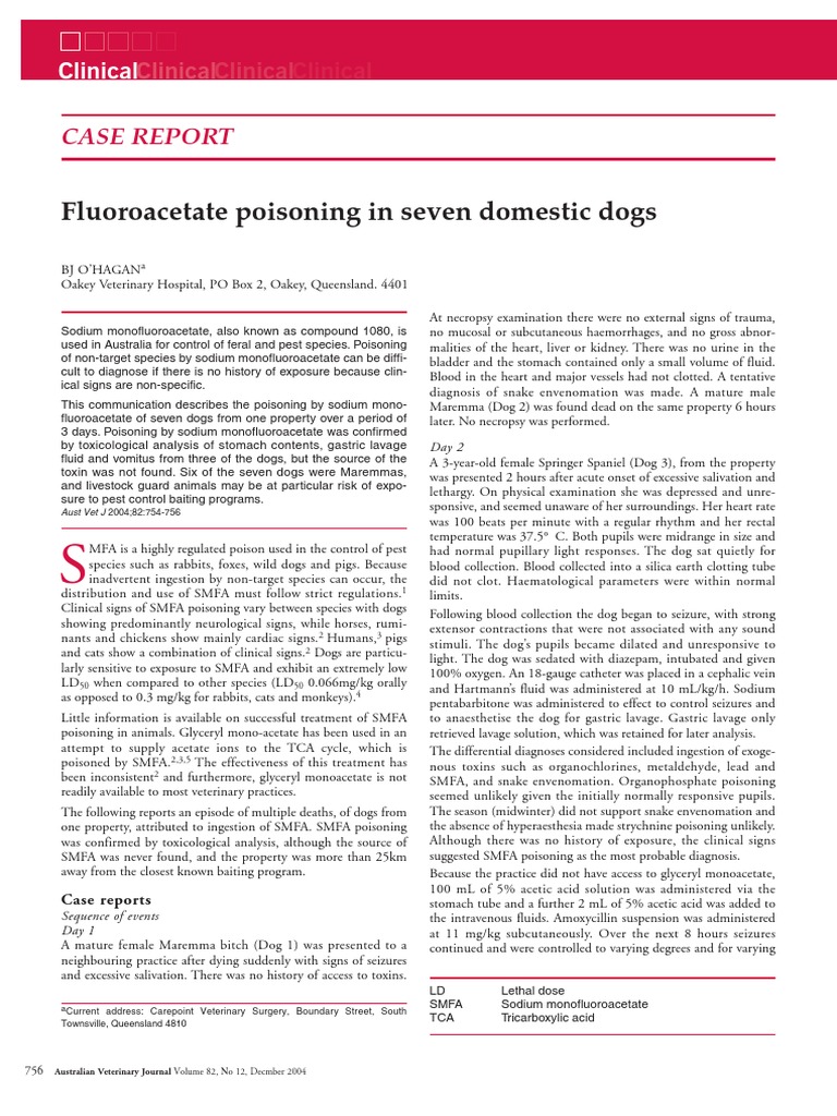 Fluoroacetate Poisoning | PDF