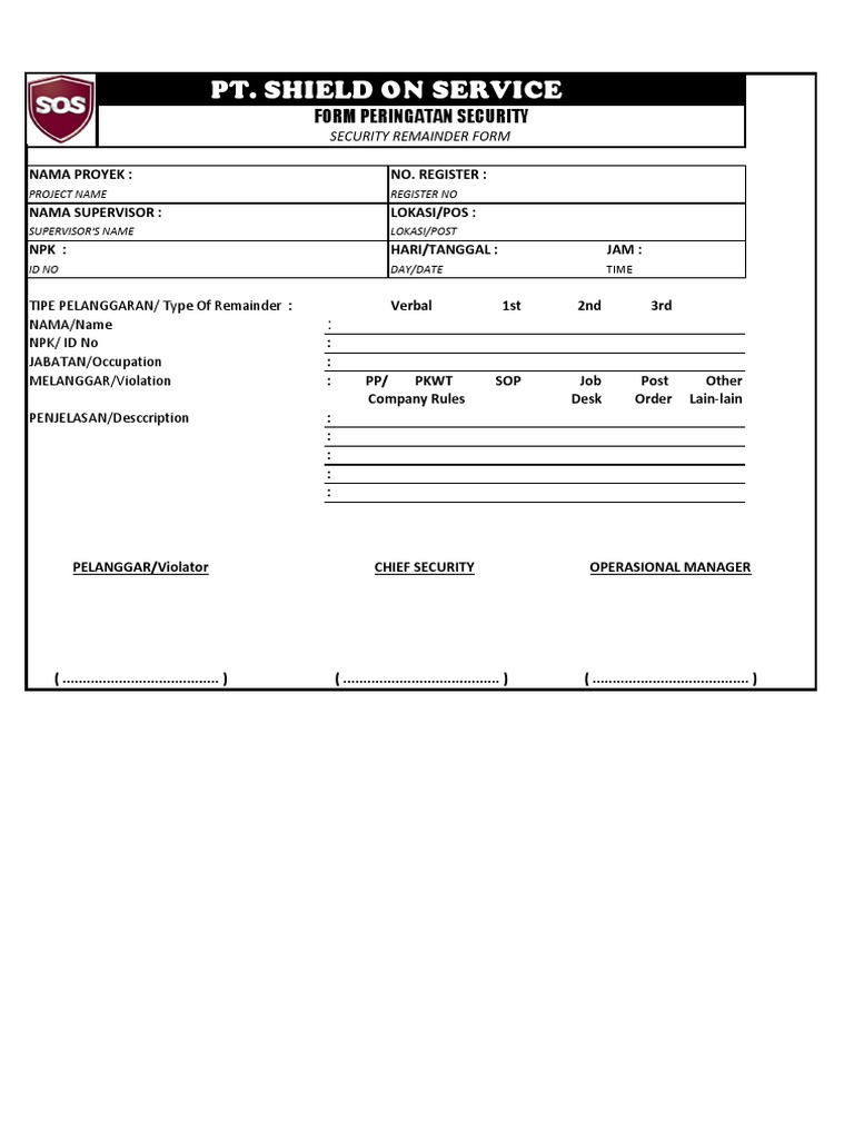Form Surat Peringatan Kosong PDF | PDF
