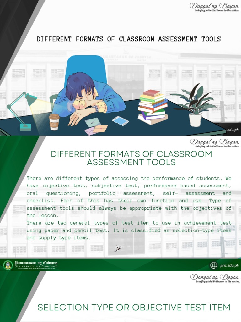 Classroom Assessment Tool Formats | PDF | Multiple Choice | Educational ...