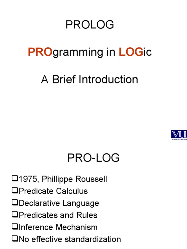Lecture 22-26 Prolog | PDF | First Order Logic | Mathematical Logic Lecture 22-26 Prolog | PDF | First Order Logic | Mathematical Logic