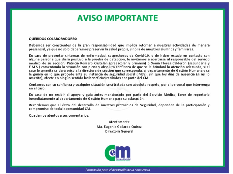 Aviso A Colaboradores | PDF