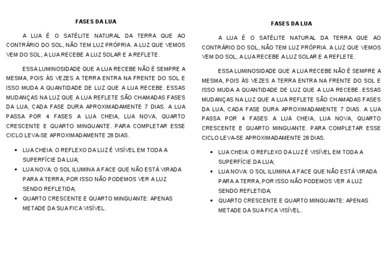 Ativi. A Lua - Texto | PDF | Arte | Ciências e Matemática