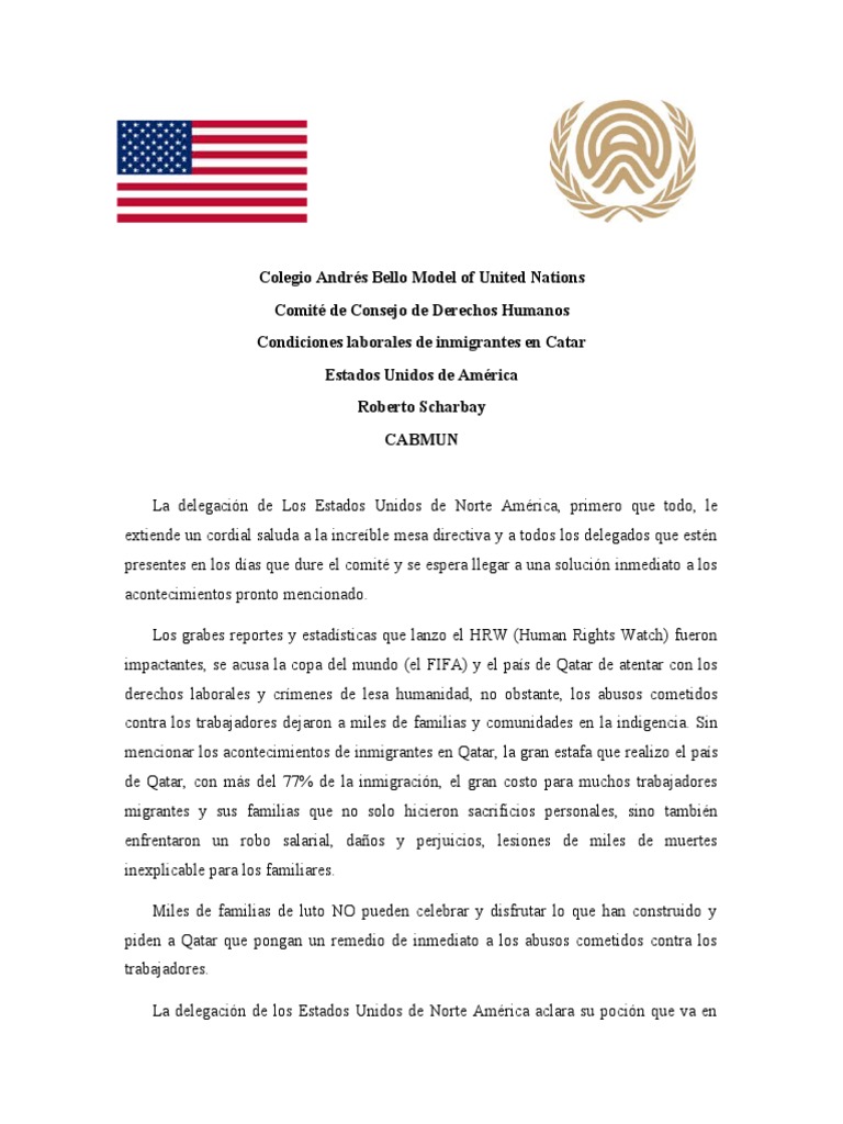 DPO Estados Unidos de America. Roberto Scharbay | PDF | Katar | Crímenes