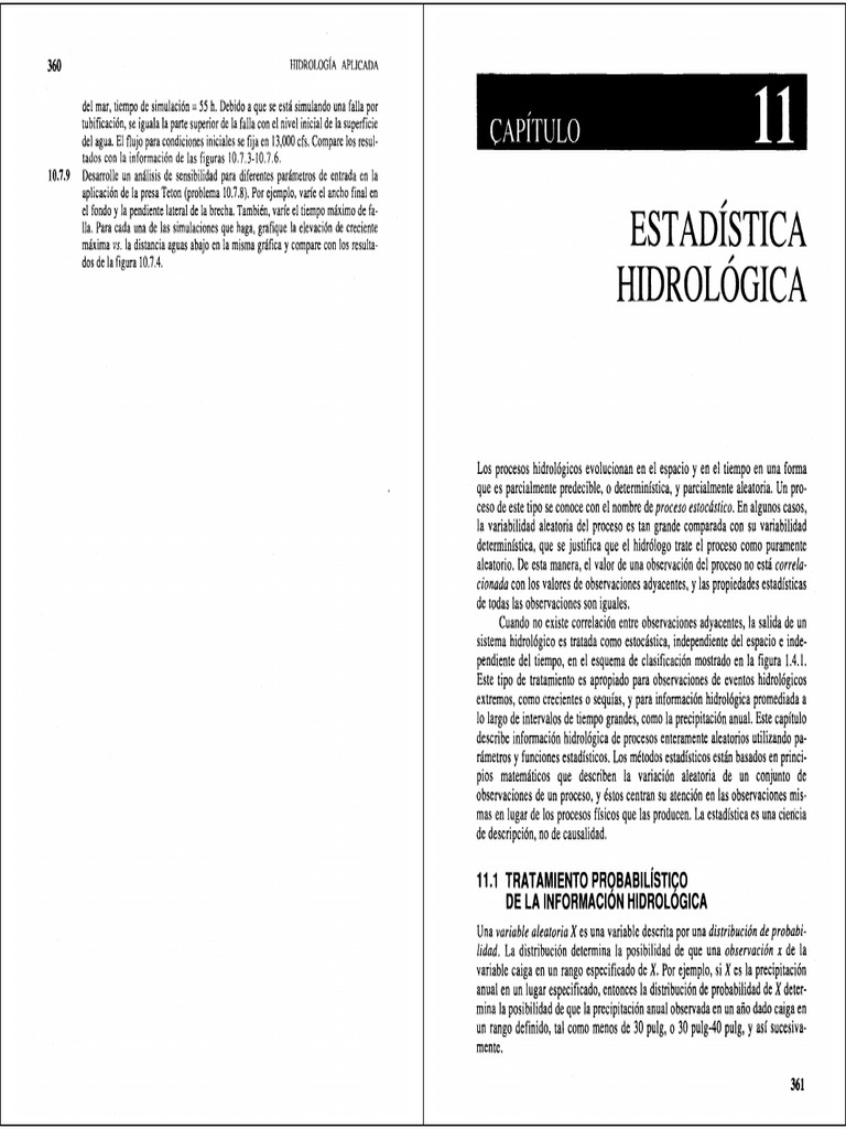 Capitulos 11 y 12 Metodos Estadísticos - HIDROLOGIA APLICADA - VEN TE CHOW - I - 2023 PDF | PDF ...