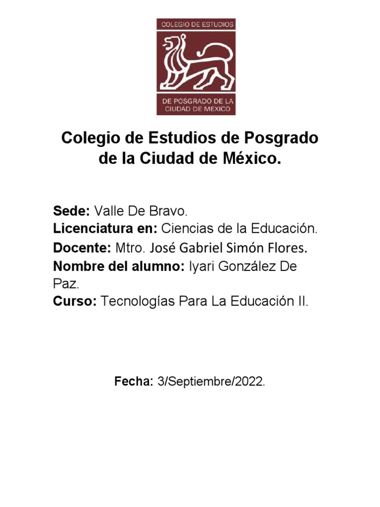 Colegio de Estudios de Posgrado de La Ciudad de México | PDF ...