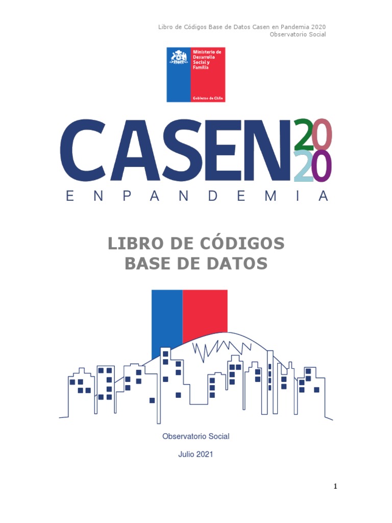 Libro de Codigos Base de Datos Casen en Pandemia 2020 PDF | PDF | Cuestionario | Metodología de ...