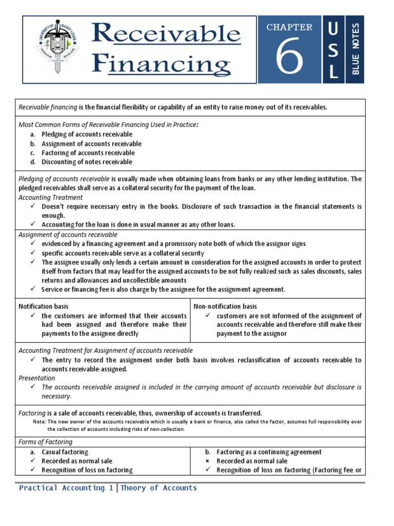 Receivable Financing PDF | PDF | Factoring (Finance) | Discounting
