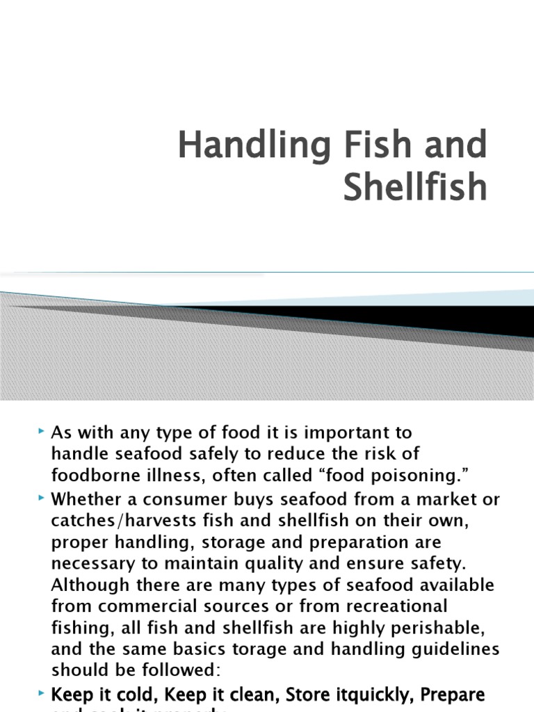 Safe Handling of Fish and Shellfish | PDF
