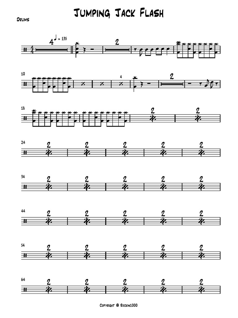 Jumpin Jack Flash Music Sheet Batteria 20191008012415 | PDF