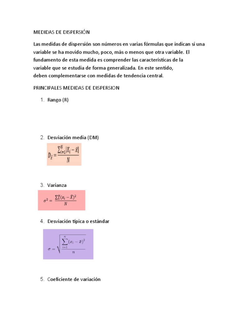 Medidas de Dispersión | PDF
