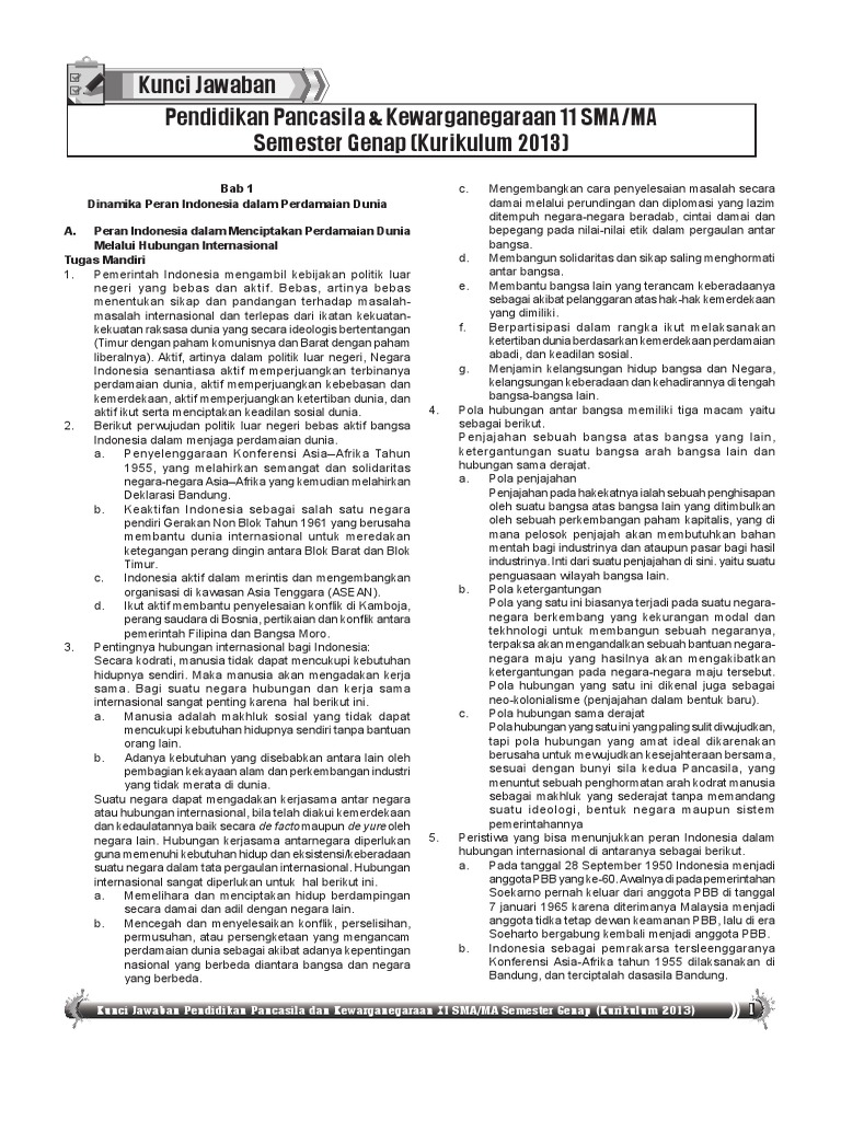 Kunci PPKN 11 Genap | PDF