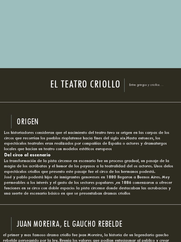 El Teatro Criollo | PDF | Circo | Teatro