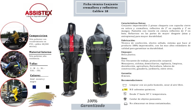 Ficha Técnica: Conjunto Impermeable 2 Piezas | PDF