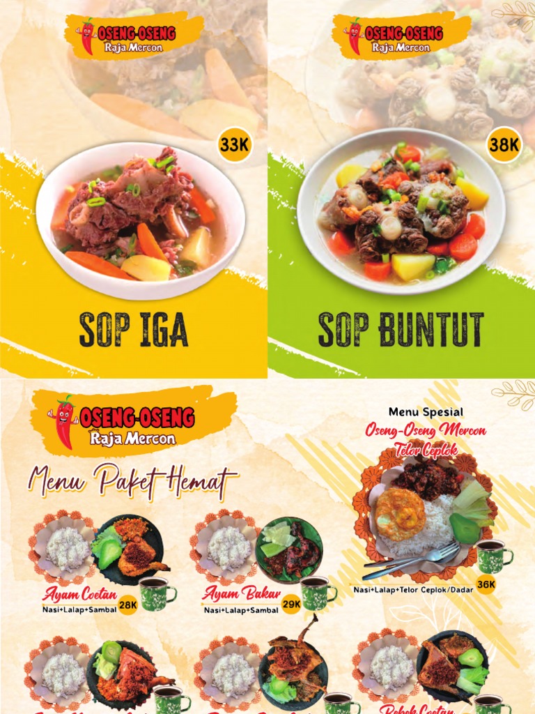 menu oseng SUTOMO (03.03.2023) | PDF