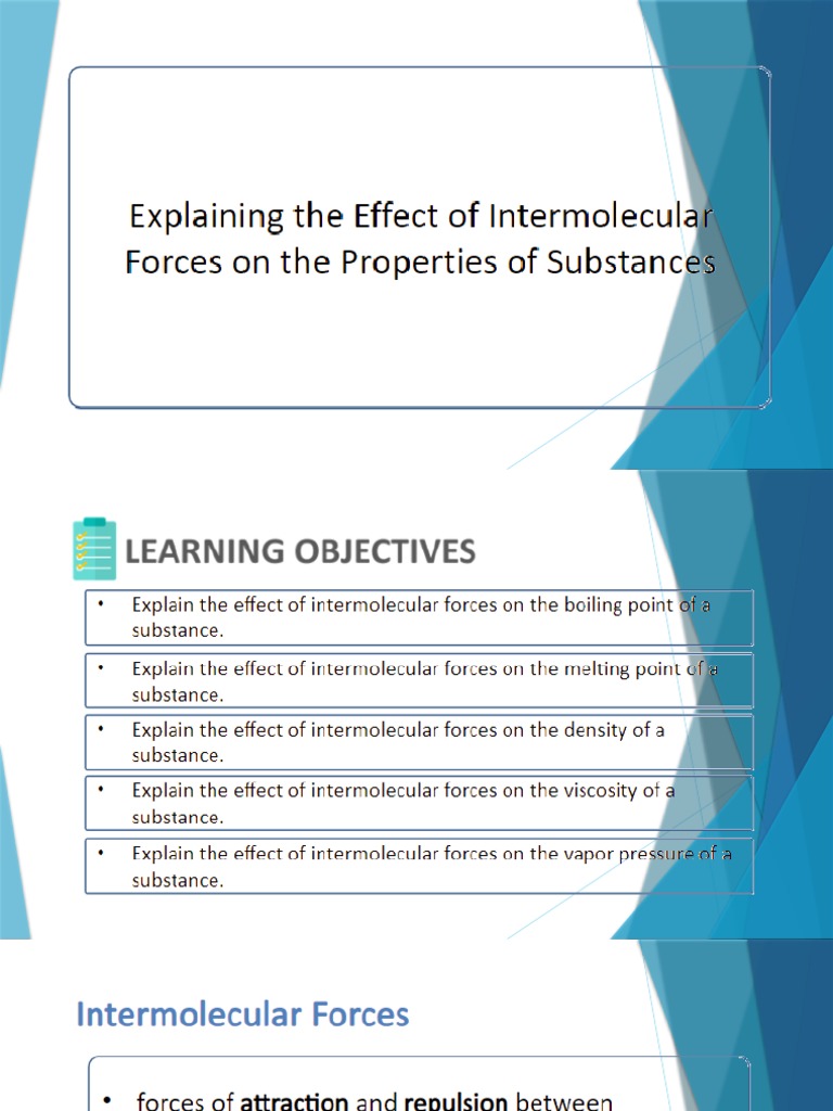 Explaining The Effects of Intermolecular Forces in The Properties of ...