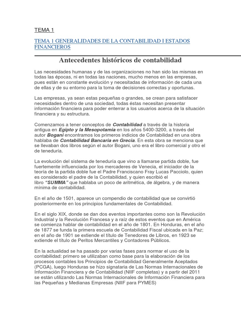 Contabilidad I PARCIAL | PDF | Contabilidad | Estado financiero