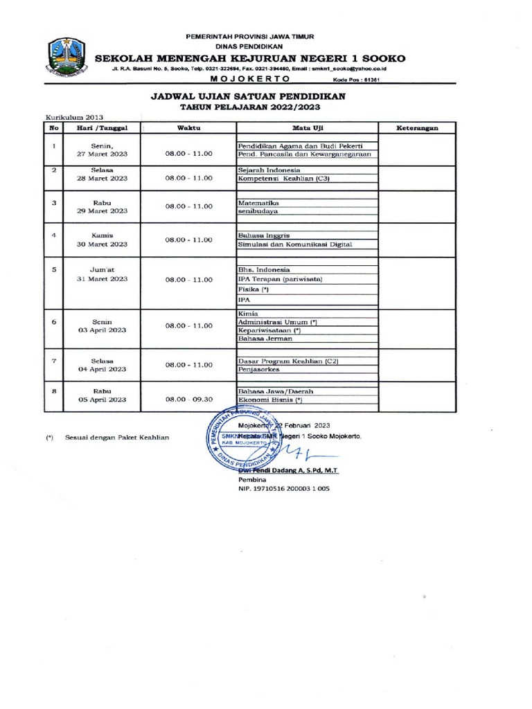 Jadwal Usp 2023 PDF | PDF