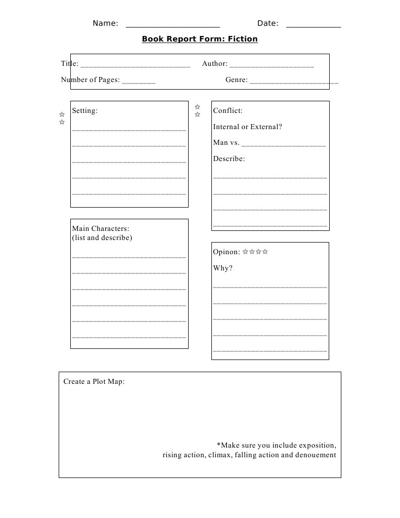 Book Report Form Fiction | PDF | Games & Activities