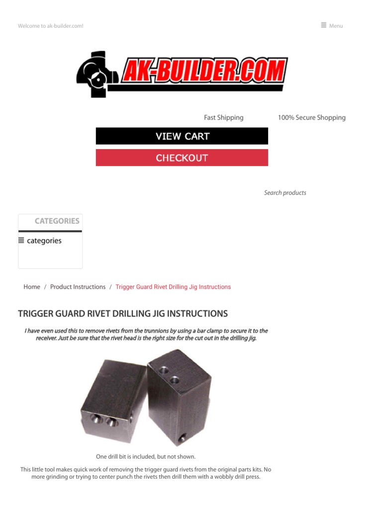 Product Instructions - Trigger Guard Rivet Drilling Jig Instructions ...
