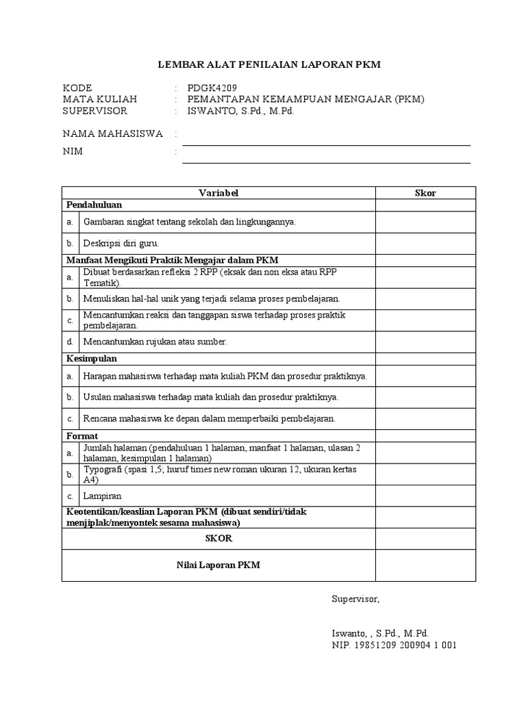 Lembar APL (Alat Penilaian Laporan) - PKM 2022 | PDF | Karier & Perkembangan