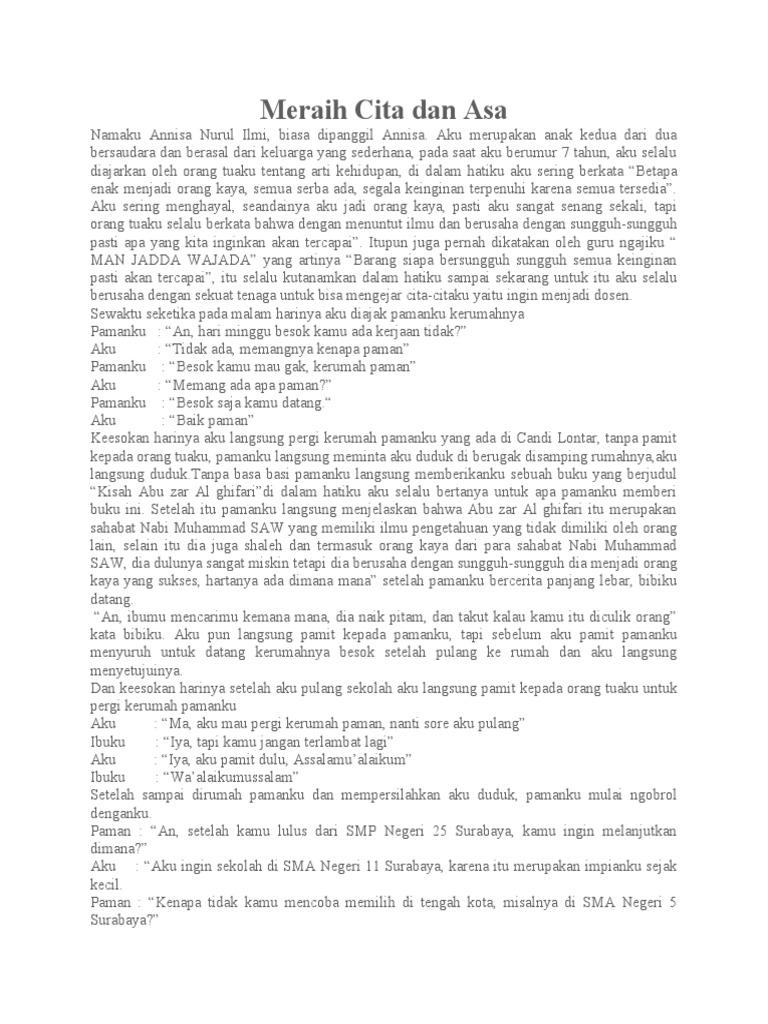 Perjalanan Annisa Menggapai Cita-Cita | PDF | Puisi