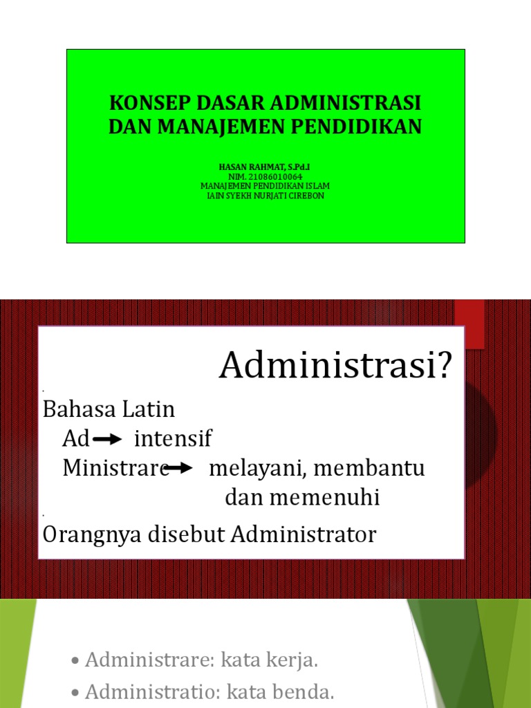 Konsep Dasar Administrasi | PDF