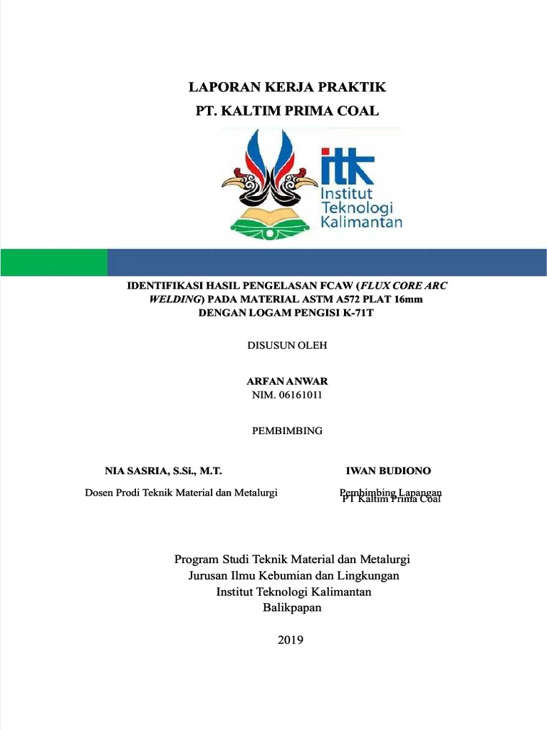 PDF Laporan KP Arfan Anwar PT KPC LD - Compress PDF | PDF