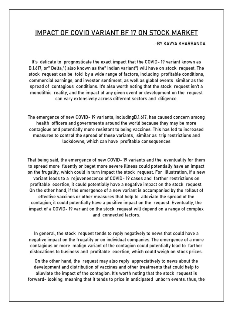 Impact of Covid Variant BF 17 On Stock Market 1 | PDF | Economies