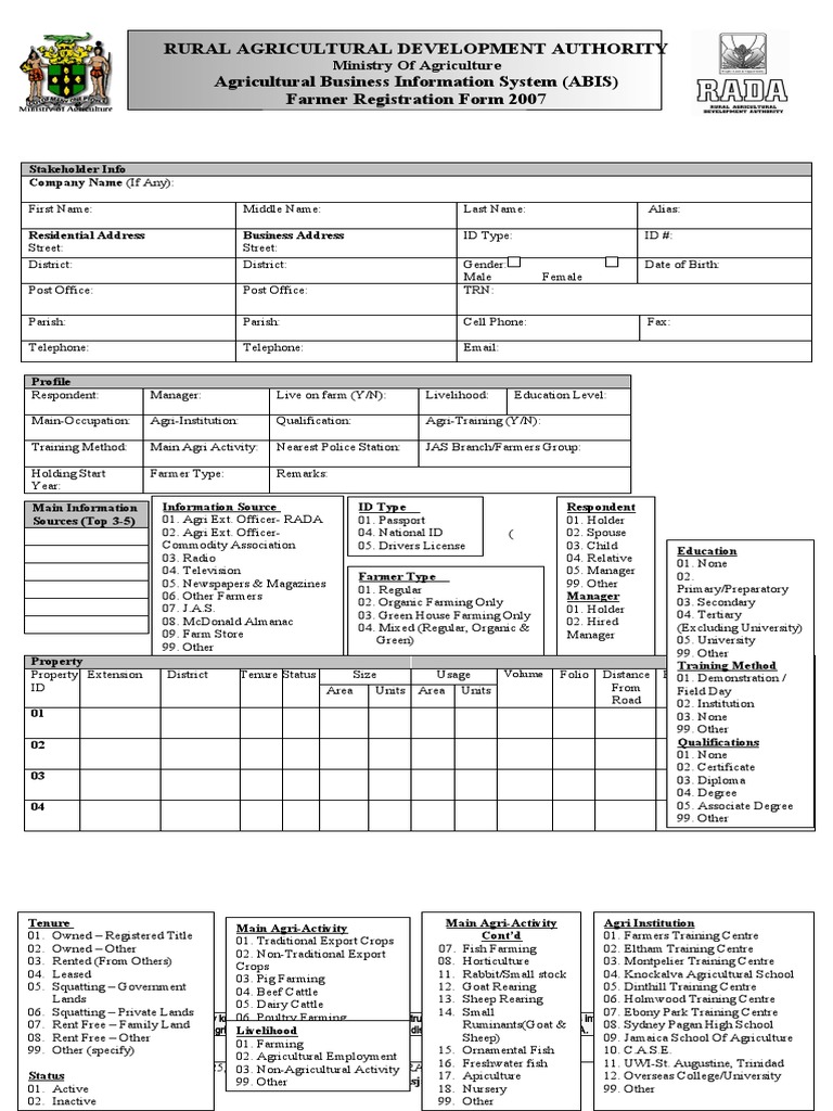 New Farmer Registration Form Latest-2 | PDF | Agriculture | Livestock