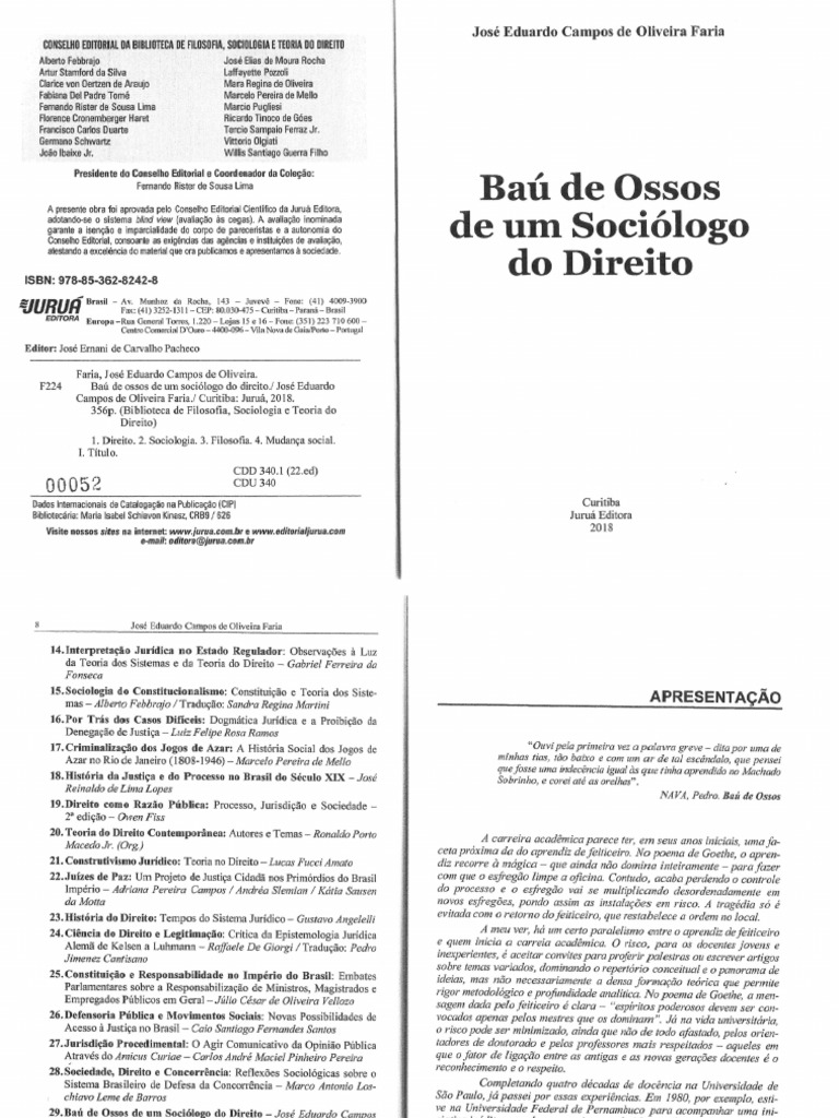 Baú de Ossos de Um Sociólogo de Direito PDF | PDF