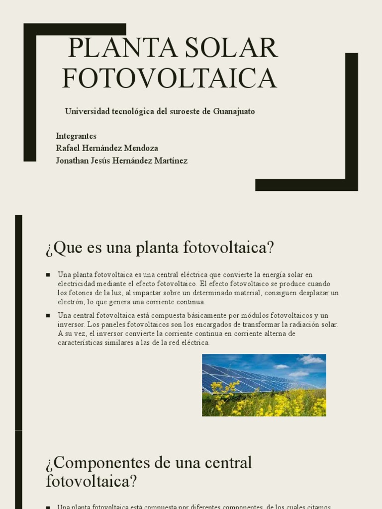 Planta Solar Fotovoltaica | PDF | Energía solar | Fotovoltaica