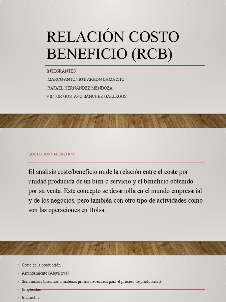 Relación Costo Beneficio (RCB) | PDF | Negocios