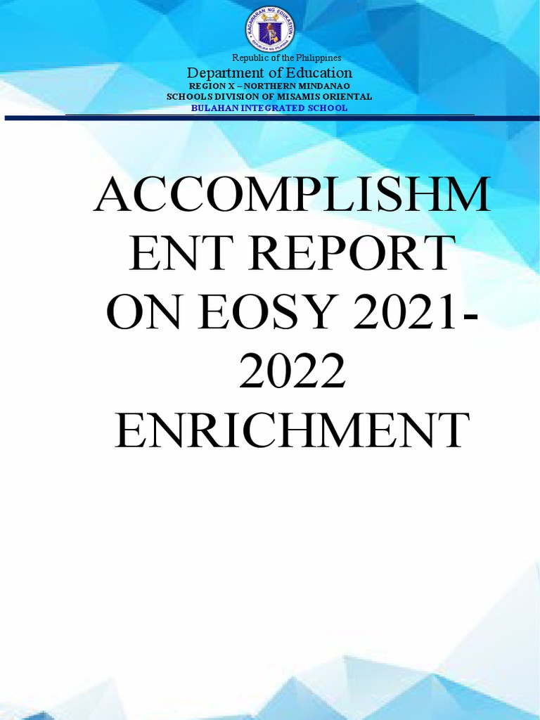 Enrichment Classes Accomplishment Report | PDF | Learning | Behavior ...