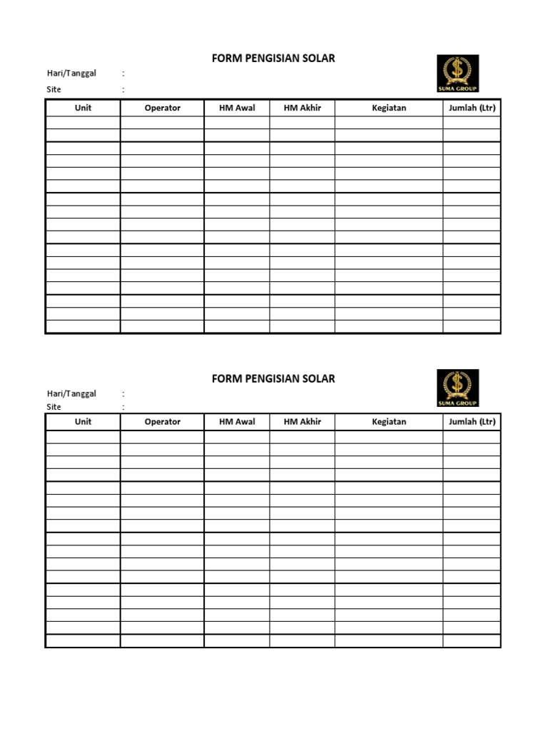 Form Pengisian Solar.pdf | PDF