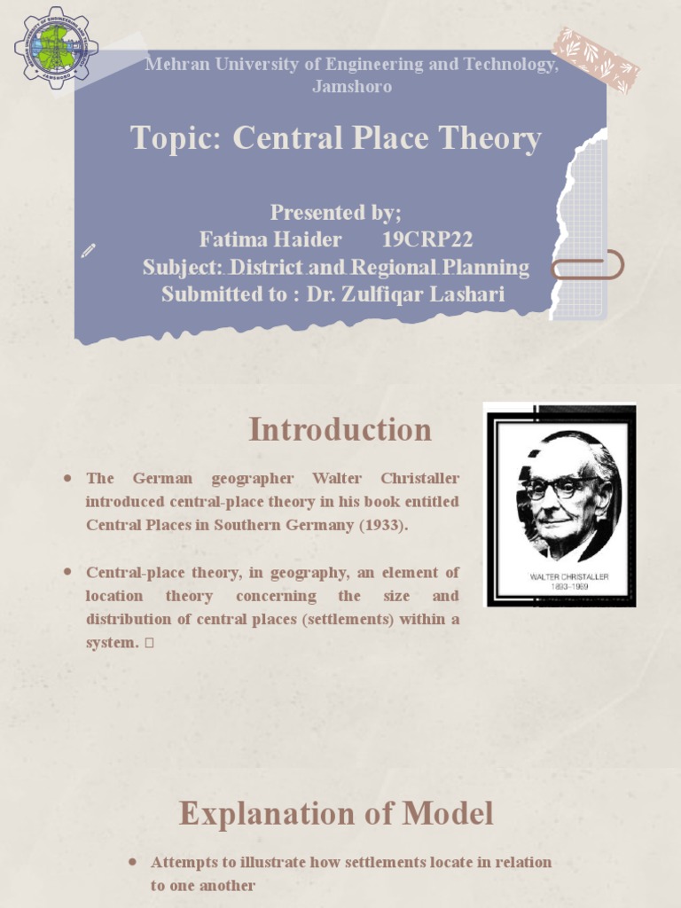 Central Place Theory: An Introduction to Walter Christaller's ...