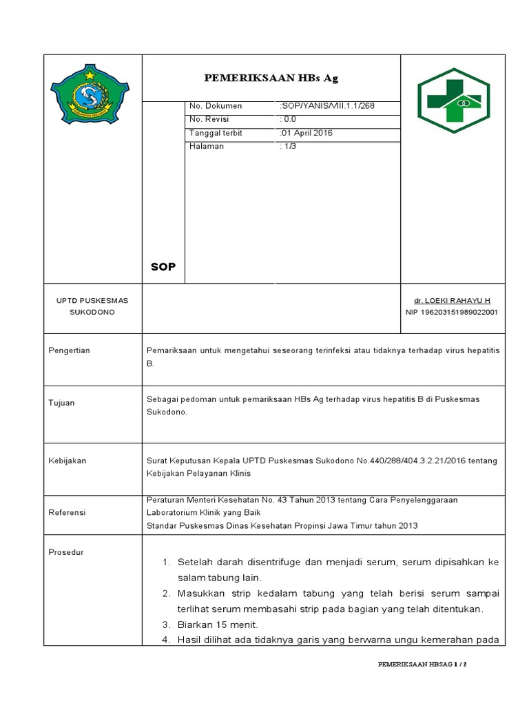 Pemeriksaan HBS Ag | PDF