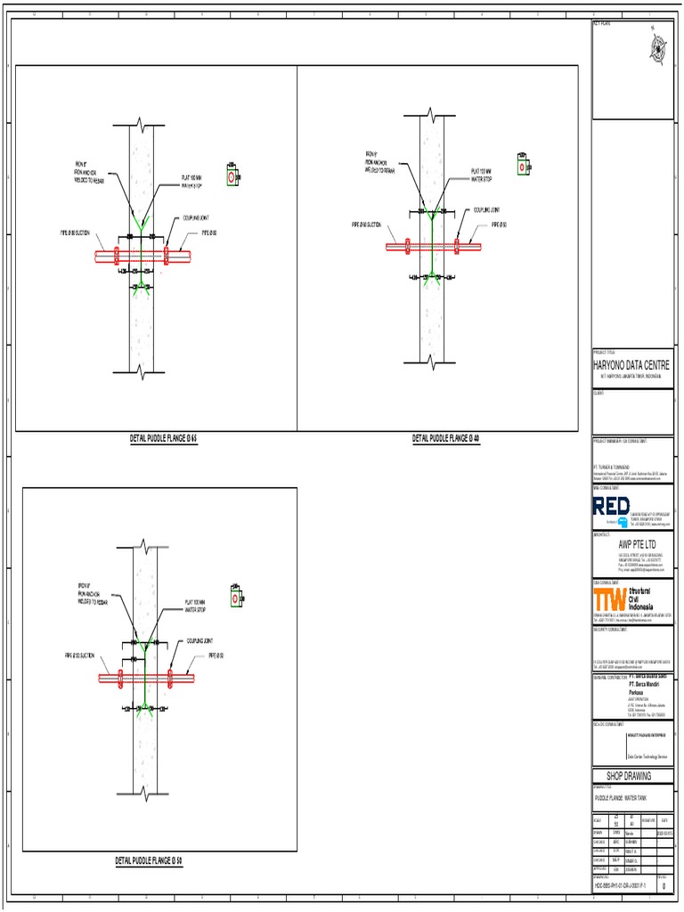Puddle Flange Water Tank Shop Drawing for Haryono Data Centre in ...