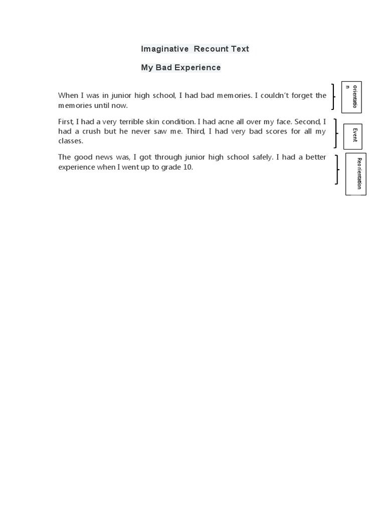 Imaginative Recount Text | PDF