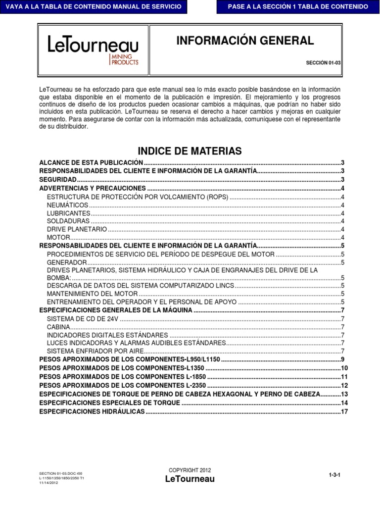Section - 1-3 General Information | PDF | Tornillo | Neumático
